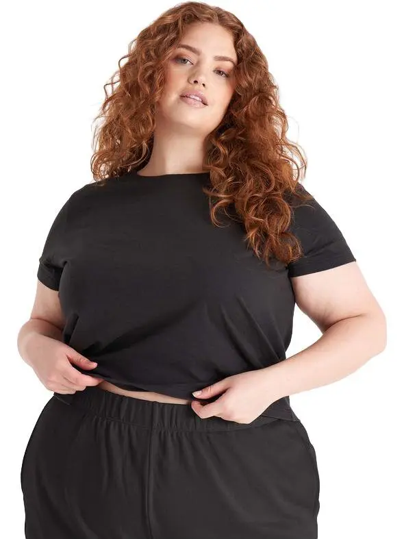 THE STANDARD STITCH Organic & Recycled Cotton Cropped Tee - Green