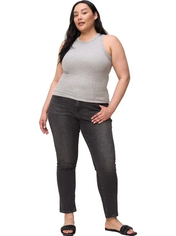 THE STANDARD STITCH Ribbed Racer Tank - Natural