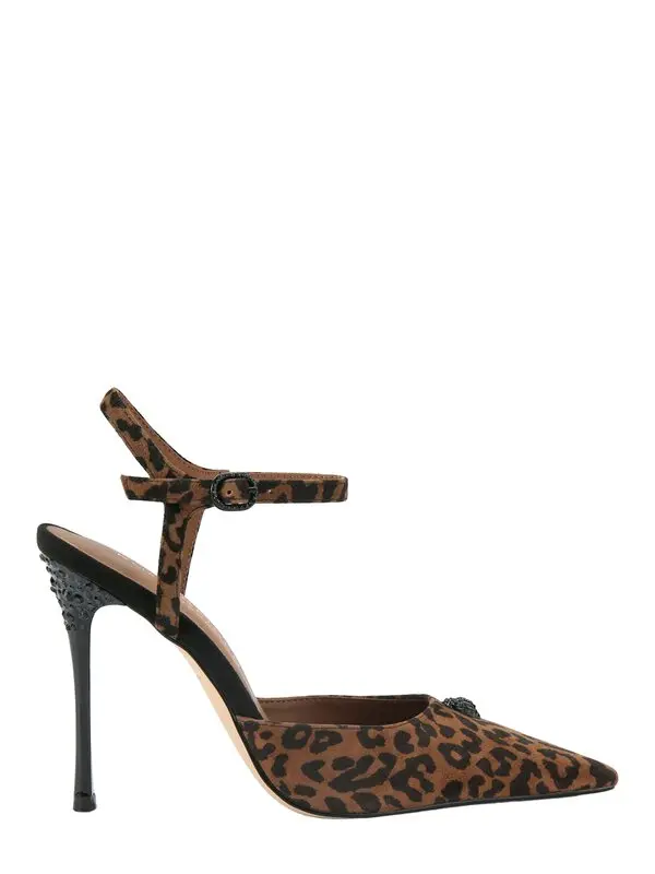 Kurt Geiger Suede Leopard Print Heels - Brown