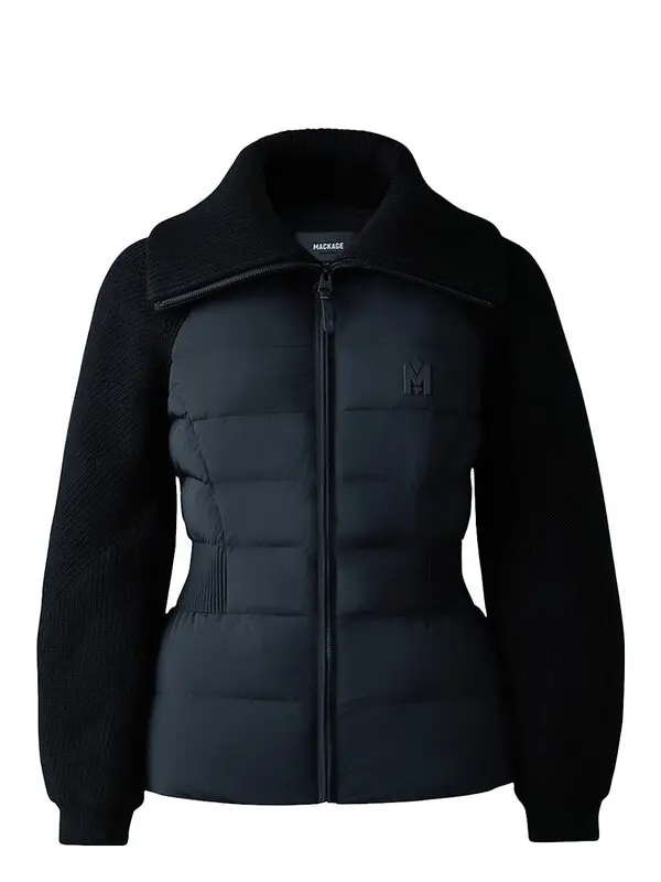 Mackage Foxy Light Down Mixed-media Jacket - Black