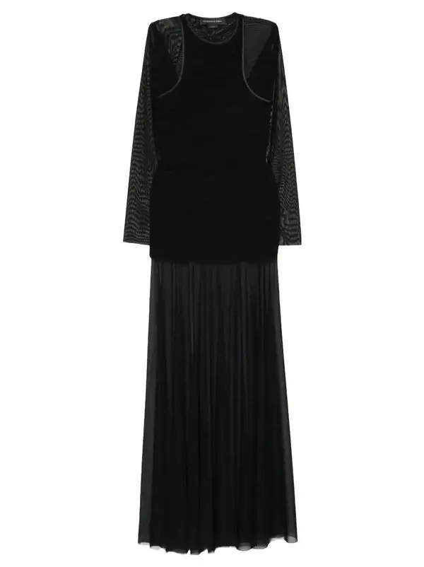 FEDERICO CINA Sheer Layered Maxi Dress - Black