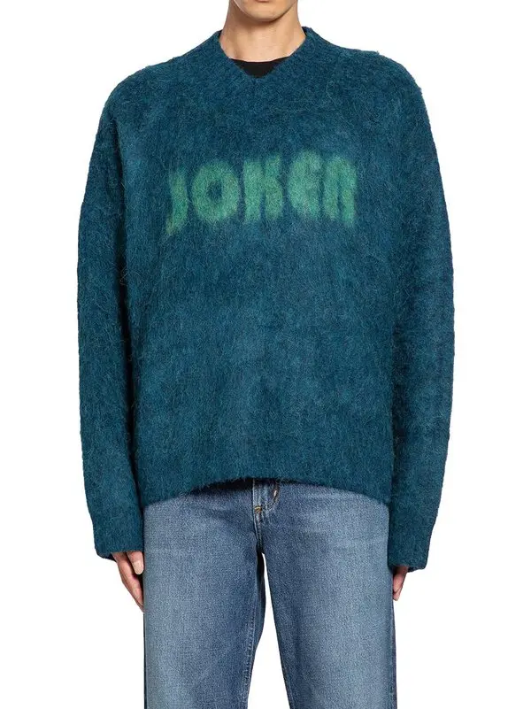 Martine Rose Brushed Mohair V-neck Jumper - Green