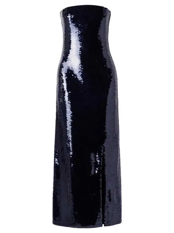 Bottega Veneta Sequin-embellished Recycled-tulle Maxi Dress - Blue