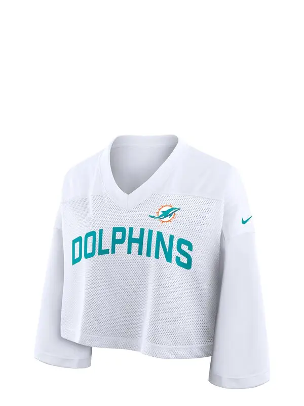 Nike Miami Dolphins Dri-fit Nfl Cropped Top - White