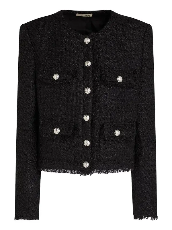 NICHOLAS Bouclé-tweed Jacket - Black