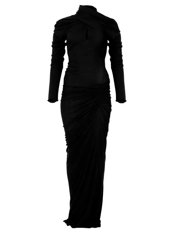 ENTIRE STUDIOS Grès Stretch Cotton Long Dress - Black