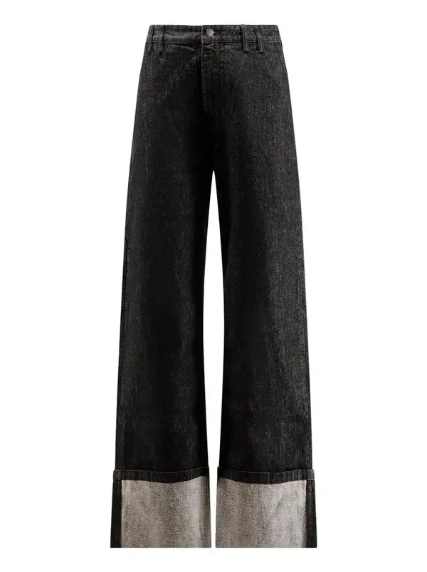 ENTIRE STUDIOS Cuff Raw Cotton Jeans - Black