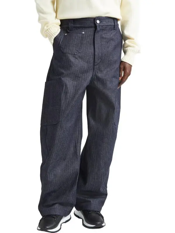 Givenchy Twisted Leg Cargo Jeans - Dark Blue