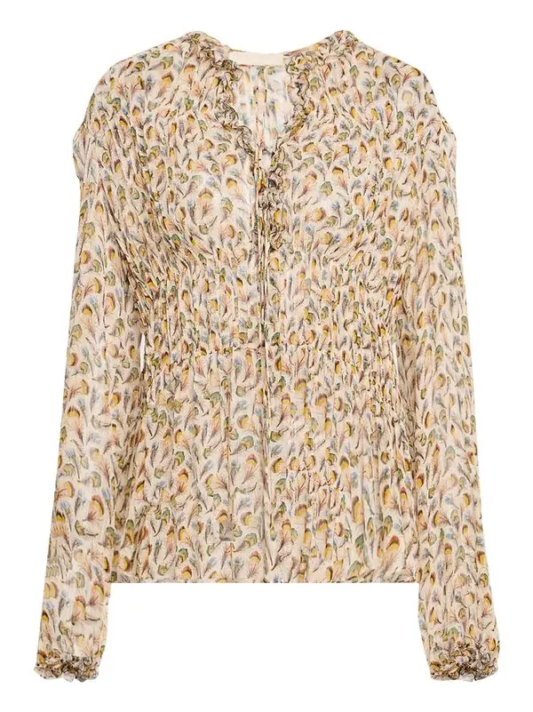 Ulla Johnson Robbie Tie-front Silk Blouse - Swan