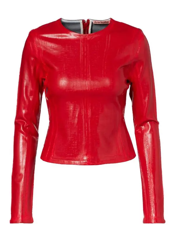 Acne Studios Cropped Cotton Top - Red