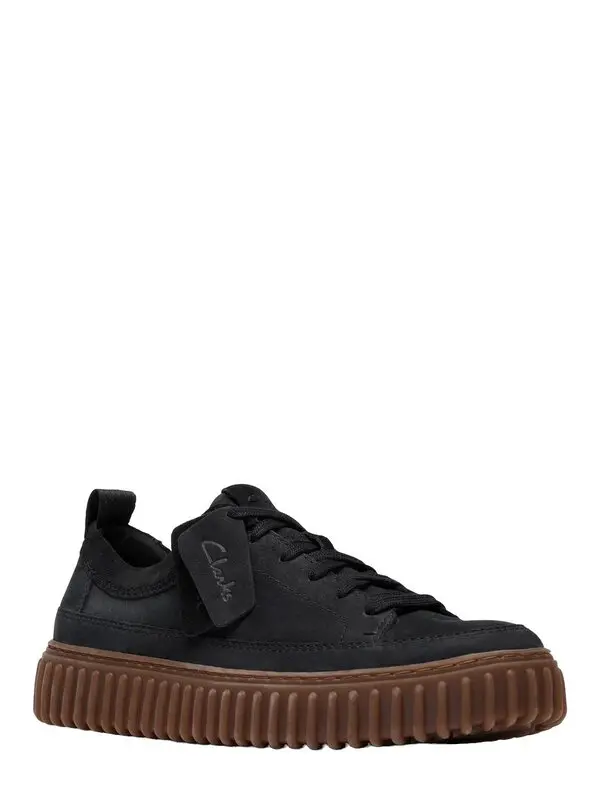 Clarks Torhill Nubuck Sneaker - Black Nubuck