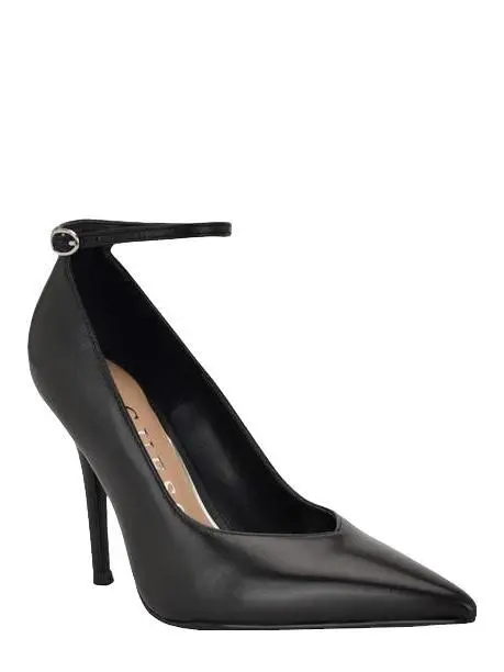Guess Pointed Toe Ankle Strap Pumps - Black