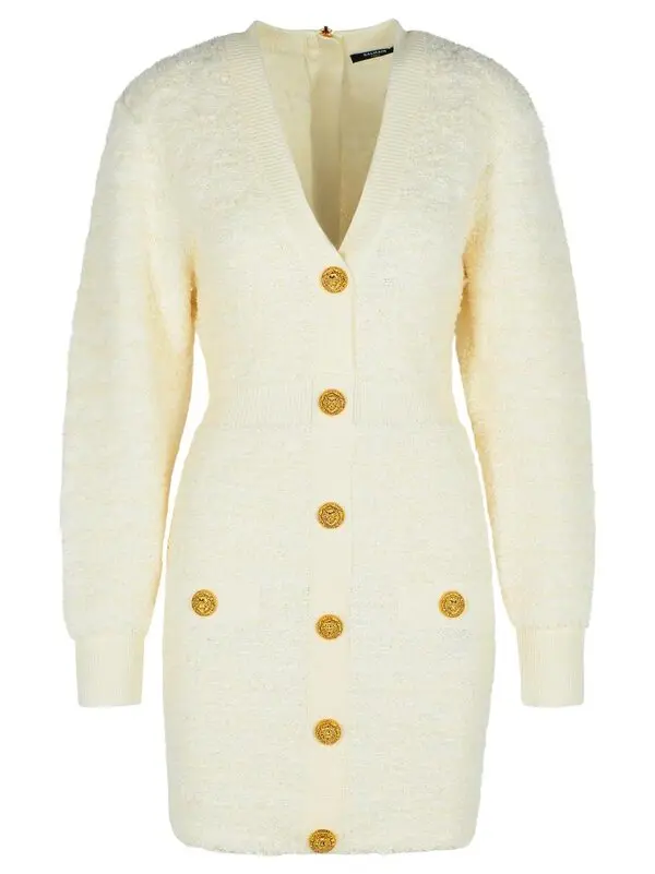 Balmain Wool Blend Dress - White