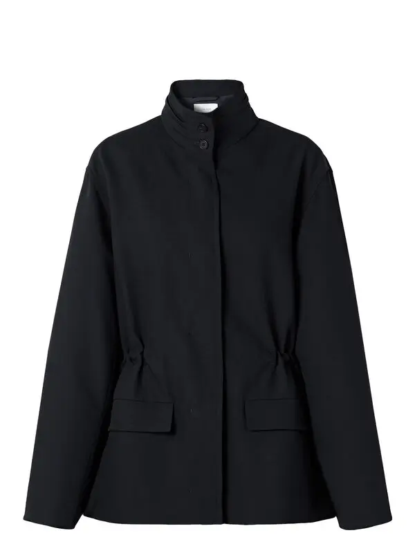 THE ROW Tanera Hooded Wool-gabardine Jacket - Blue