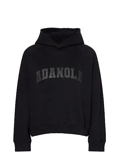 ADANOLA Varsity Loose-fit Cotton-blend Hoodie - Black