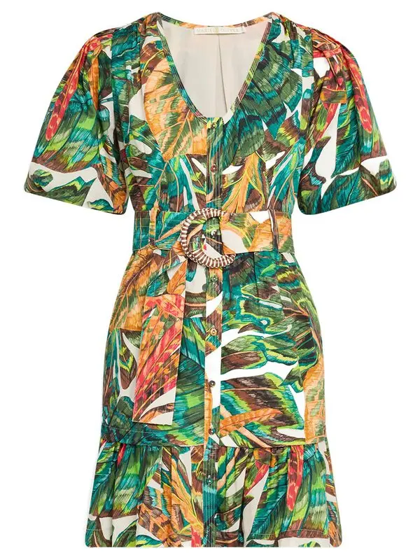 MARIE OLIVER Gwyneth Button-front Mini Dress - Paradise