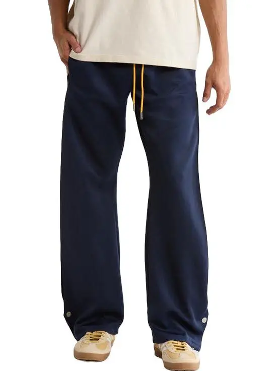 DIET STARTS MONDAY Stripe Side Snap Sweatpants - Navy/blue
