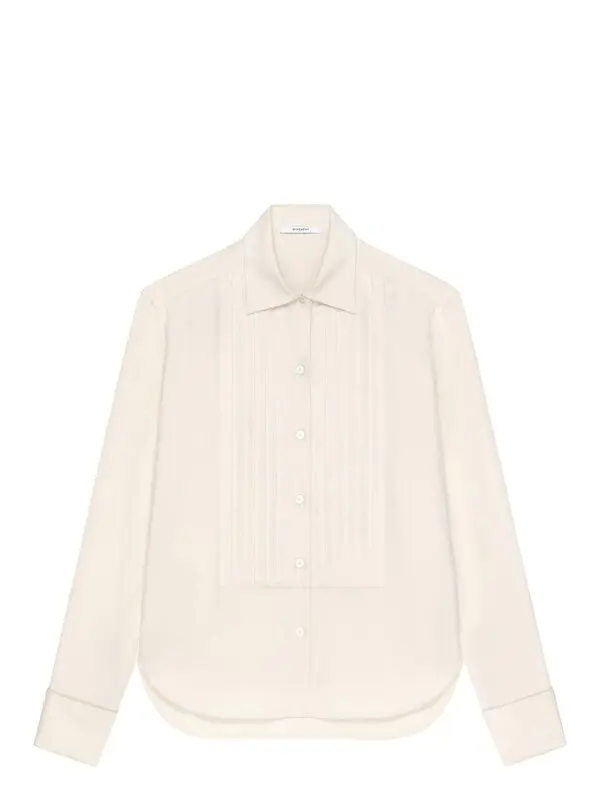 Givenchy Silk Tuxedo Shirt With Plastron - Ecru