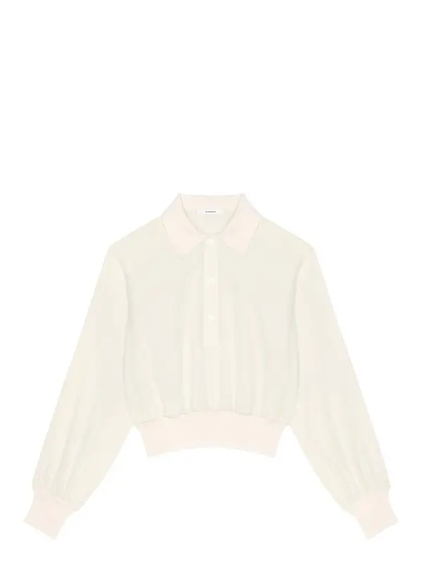 Givenchy Long-sleeved Silk Polo Shirt - Ecru