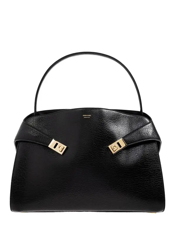 FERRAGAMO The Hug Medium Handbag - Black