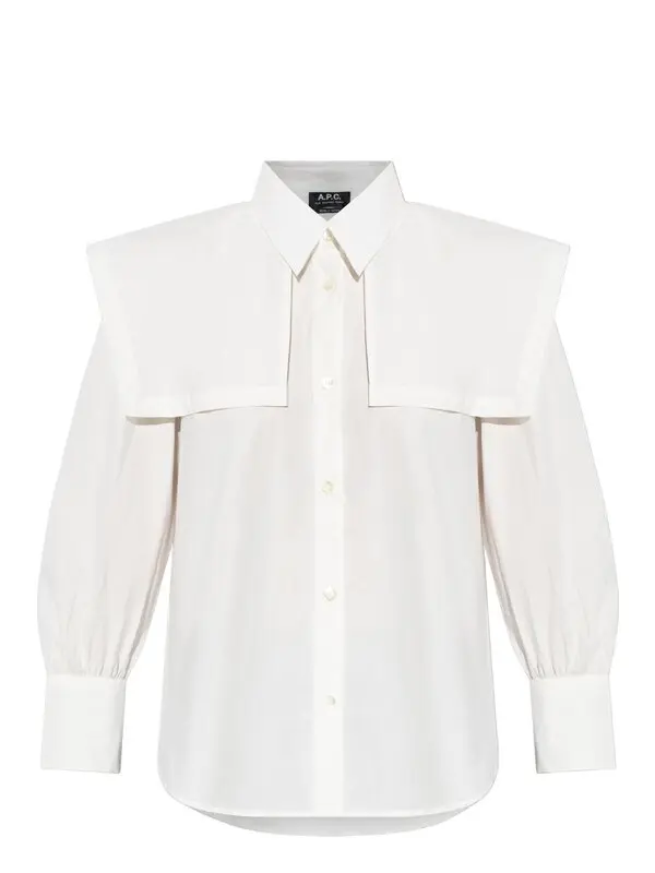 A.p.c. Shirt With Detachable Wide Collar - Cream