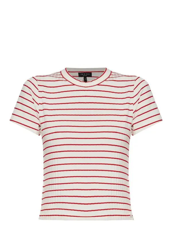 Rag & Bone Striped Pattern T-shirt - Red