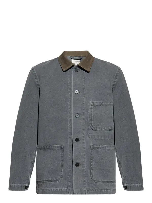 Officine Générale Corduroy-collar Cotton Jacket - Grey