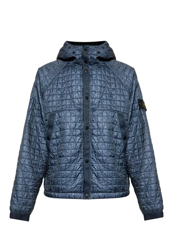 Stone Island Crinkle Reps Quilted Jacket - Navy Blue