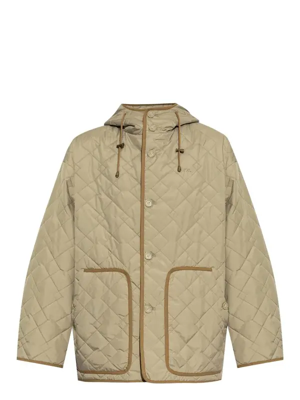 A.p.c. Diamond Quilted Hooded Jacket - Green