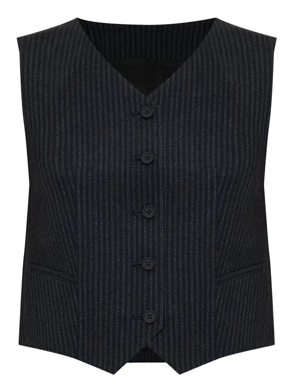 All Saints Aleida Pinstripe Vest - Black