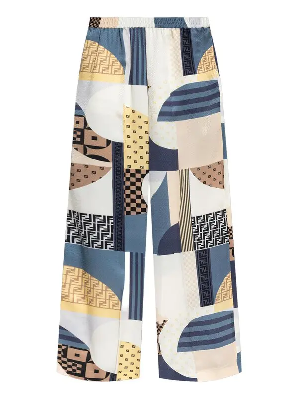Fendi Loose-fit Silk Trousers - Multicolour