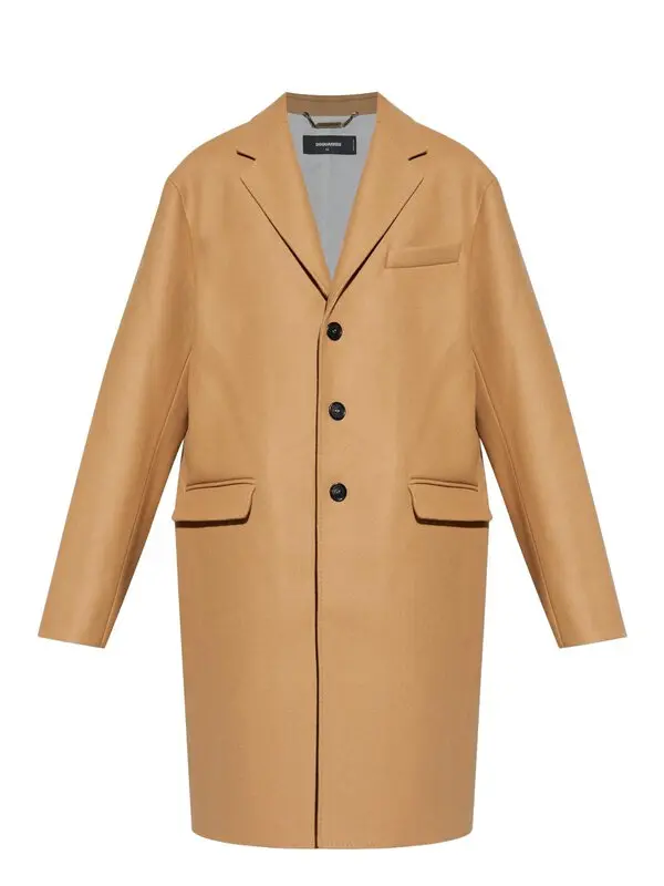 Dsquared2 Wool Overcoat - Brown