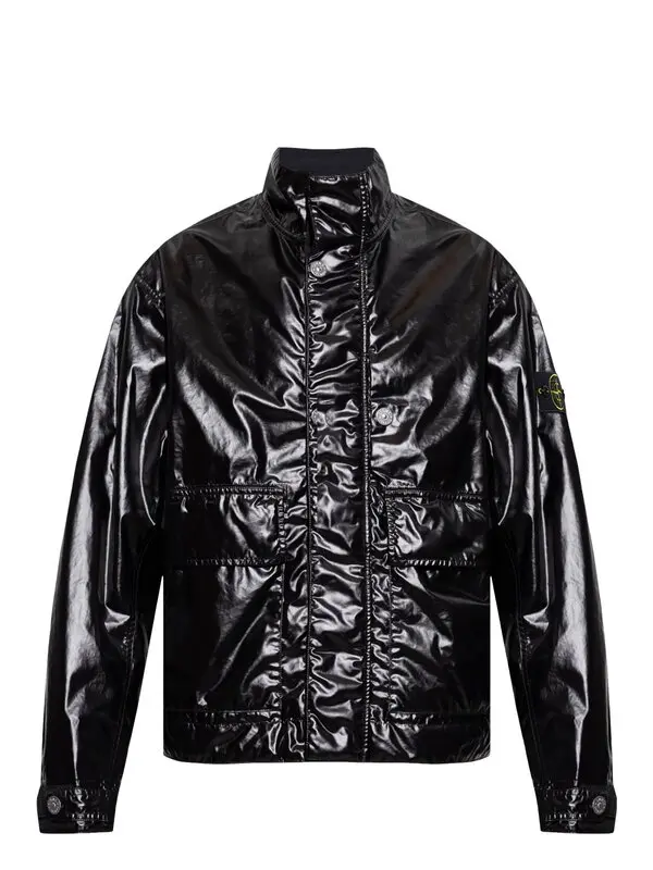 Stone Island Jacket With Logo - Black