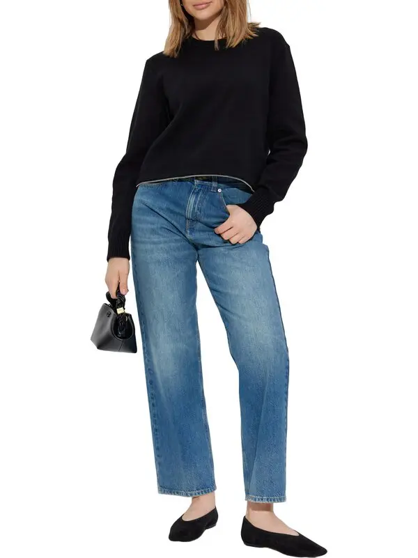 Helmut Lang Sweater With Decorative Zipper - Black