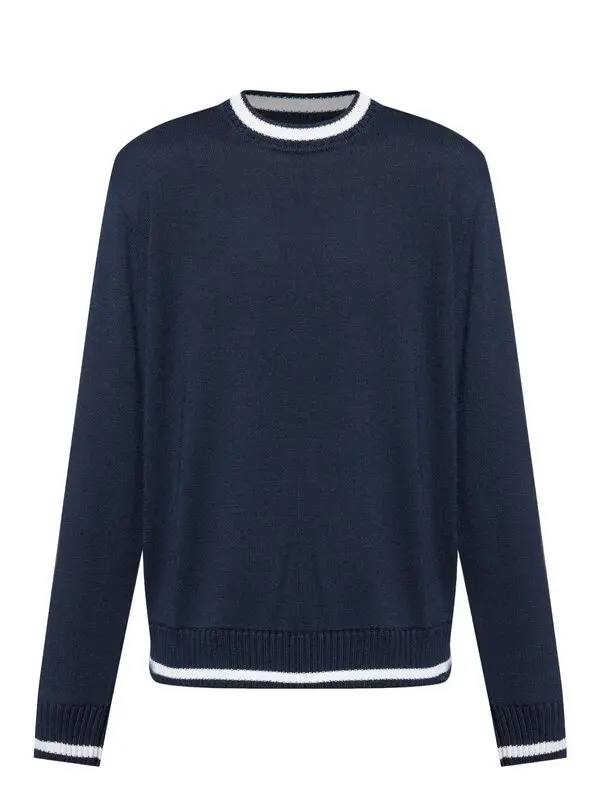 Paul & Shark Wool Crew Neck Sweater - Navy Blue