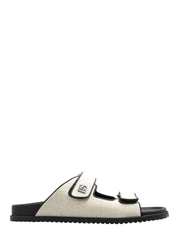 Dolce & Gabbana Slides With Logo Appliqu - Cream