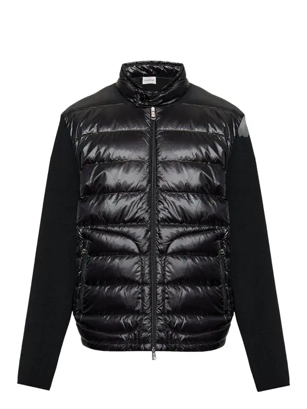 Moncler Cardigan With Down Insert - Black