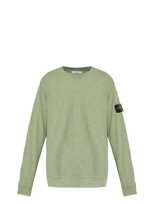 Stone Island Sweatshirt With Logo Patch - Green