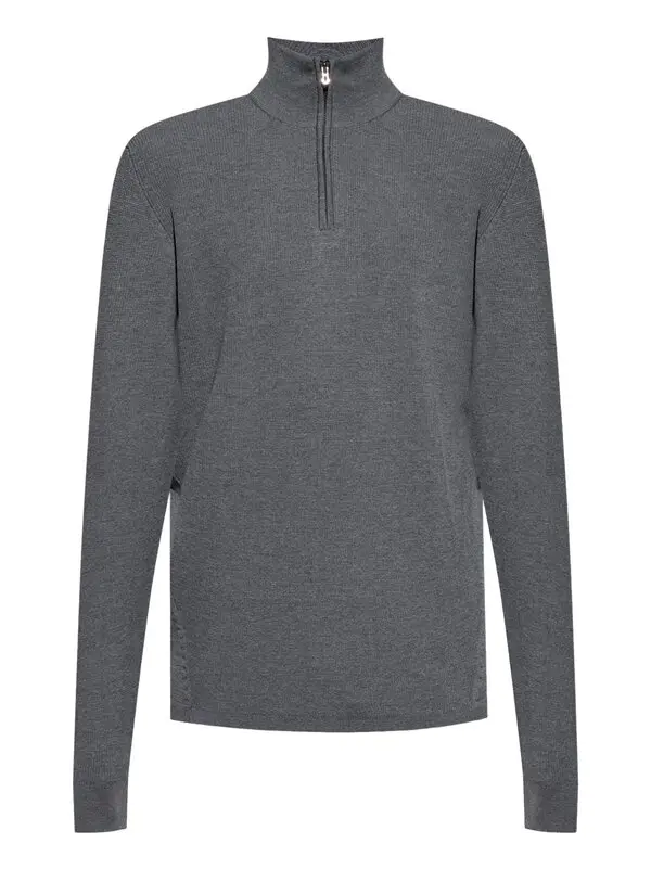 Sease Virgin Wool Sweater With Stand-up Collar - Grey