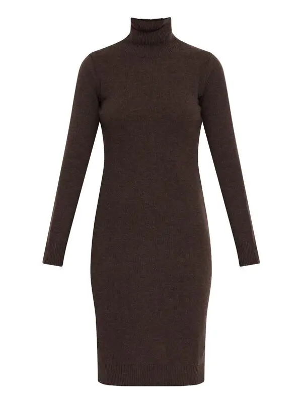 MAISON MARGIELA Wool Turtleneck Dress - Brown