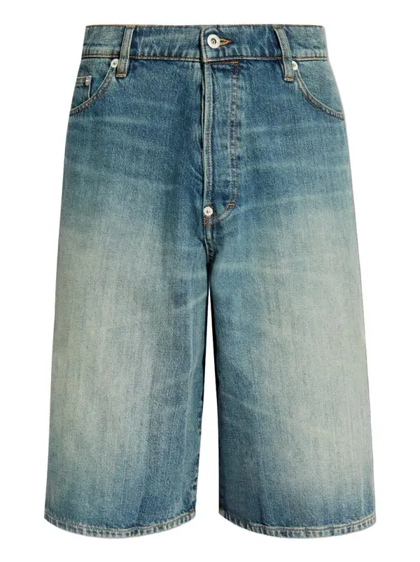 Kenzo Vintage-effect Denim Shorts - Blue