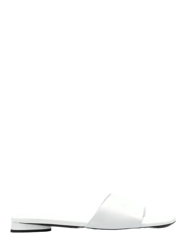 Balenciaga Leather Slides - White