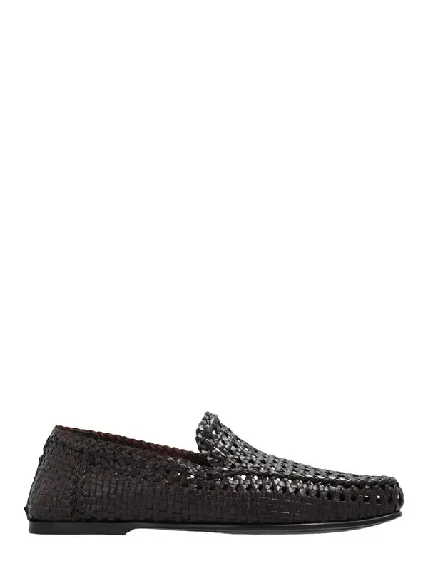 Dolce & Gabbana Embossed Leather Loafers - Brown