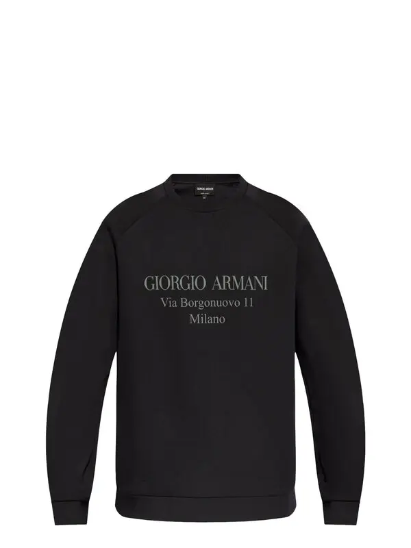 Giorgio Armani Logo-printed Cotton Sweatshirt - Grey
