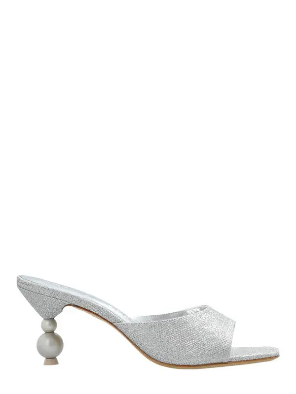 SOPHIA WEBSTER Perla Heeled Mules - Silver