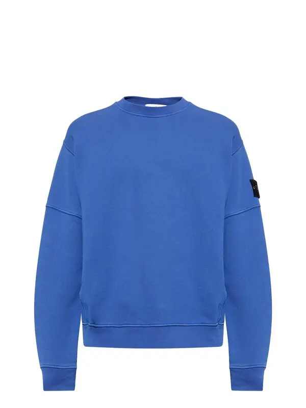 Stone Island Logo Cotton Sweatshirt - Blue