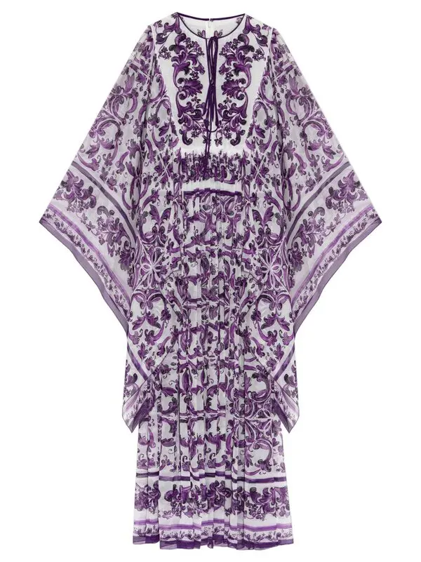 Dolce & Gabbana Silk Maxi Dress - Purple