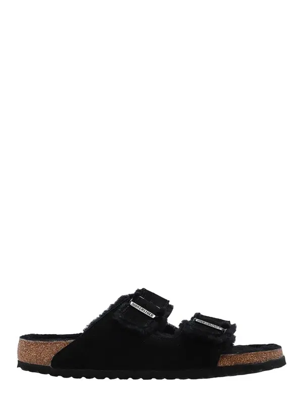 BIRKENSTOCK Arizona Shearling Slides - Black