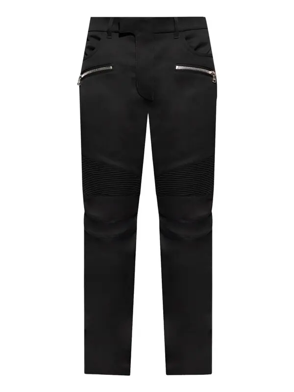 Balmain Slim Fit Pants With Stitching - Black