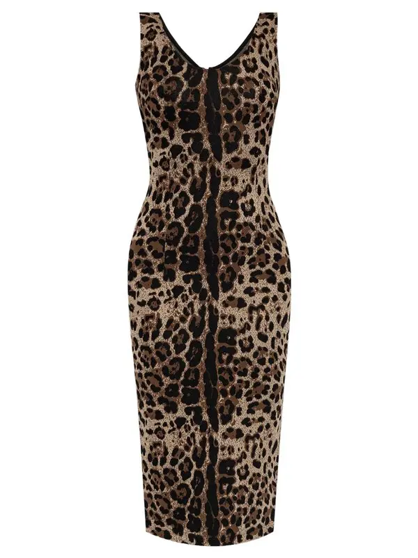 Dolce & Gabbana Animal Print Dress - Brown